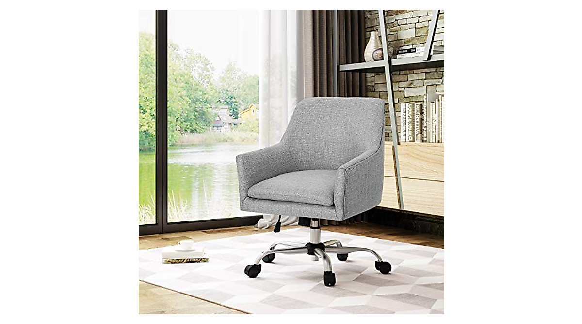 Morgan Mid Century Office Chair - Gray Chrome Base