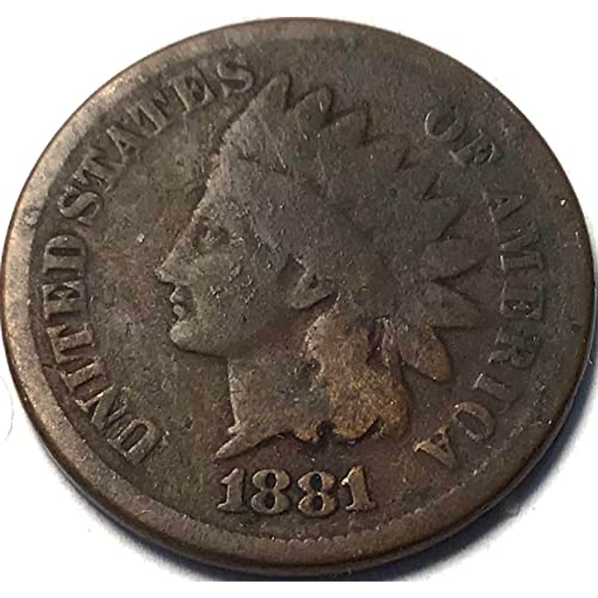 1881 P Indian Head Cent Penny Seller Good