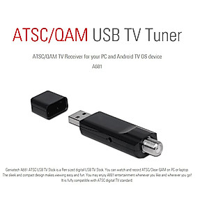 Mygica A681B USB 2.0 TV Tuner Card, ATSC HD Digital External HDTV Tuner Stick Dongle Adapter for Window, Linux, for PC Computer Laptop
