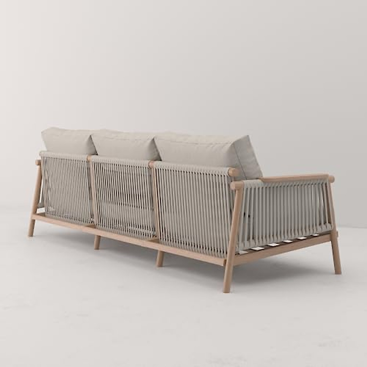 Acanva Modern Outdoor Patio Sofa, Light Khaki, Couch