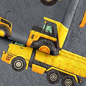 Wajade Kids Construction Truck Blanket for Boys Soft Fleece Kids Blanket for Couch Sofa Bedroom 3D Vehicles Excavator Cars Throw Blanket for Kids 50"x60"