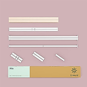 ZINUS Mia Metal Platform Bed Frame / Wood Slat Support / No Box Spring Needed / Easy Assembly, White, Twin