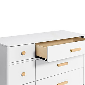 Babyletto Lolly 6-Drawer Assembled Double Dresser in White and Natural, Greenguard Gold Certified