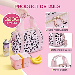 TOURIT Lunch Bag Women Insulated Lunch Box Durable Lunch Tote Bag Lunch Cooler Bag for Women Work, School, Picnic, Pink