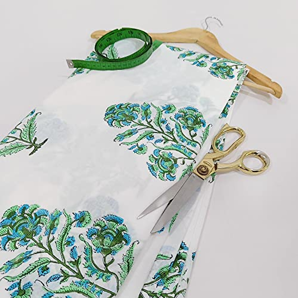 Trade Star 3 Yard Hand Block Print Fabric 100% Cotton Fabric for Sewing Crafting Dressmaking Running Natural Dye Sanganeri Indian Bird Print Fabric by The Yard Width 44 Inches(Pattern 4)