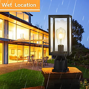 Windben Outdoor Post Light,Lamp Post Light Fixture,Post Lantern with Pier Mount Base,Matte Black,5 inches,Suitable for Gardens,Yards,Balconies or Entrances,etc