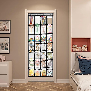 GOMAJI 28 Large Pockets Over the Door Shoe Organzier, Hanging Shoe Organizer for Door Large Capacity Shoe Storage Bag with 4 Metal Hooks