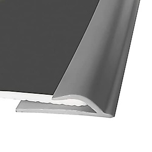 PVC Flexible Edging Trim Strip for Door Floor Mats, Self Adhesive Carpet Threshold Transition Strip for Edge Threshold with a Height Less Than 6mm (Color : Gray, Size : Length 3m/118in)