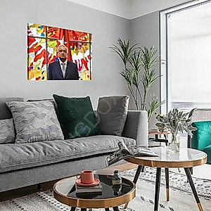 Mexican President Andres Manuel Lopez Obrador Portrait Poster (2) Canvas Poster Wall Art Decor Print Picture Paintings for Living Room Bedroom Decoration Frame-style 20x16inch(50x40cm)
