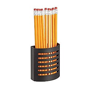 iDesign Forma Magnetic Metal Modern Pen and Pencil Holder, Writing Utensil Storage Organizer for Kitchen, Locker, Home, or Office, 3.25" x 1.75" x 3.5" - Matte Black