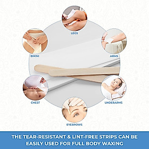 ForPro Professional Collection Non-Woven Epilating Strips, White, Tear-Resistant, Pre-Cut Strips for Hair Removal, 3” W x 9” L, 100-Count