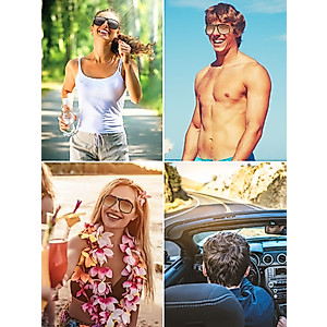 Frienda 3 Pairs Sunglasses for Men Retro Men Shades Glasses Fashion Metal Gold Frame Oversized Sun Glasses Designer