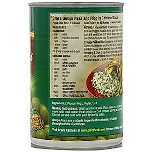 Grace Dry Pigeon Peas 14oz - 2 Pack - Jamaican Gungo Peas & Congo Peas - Caribbean Guandules Verdes - Peurto Rican Gandules Verdes Canned Peas