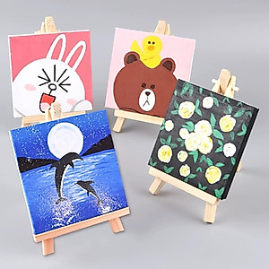 6 Pack 9 Inch Wood Easels, Easel Stand for Painting Canvases, Tripod, Kids Student Tabletop Easels for Painting, Art Craft Painting Easel Stand for Artist Adults Students