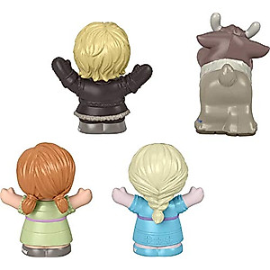 Fisher-Price Little People – Disney Frozen Young Anna and Elsa & Friends, Set of 4 Character Figures for Toddlers and Preschool Kids, Green, Brown, Blue