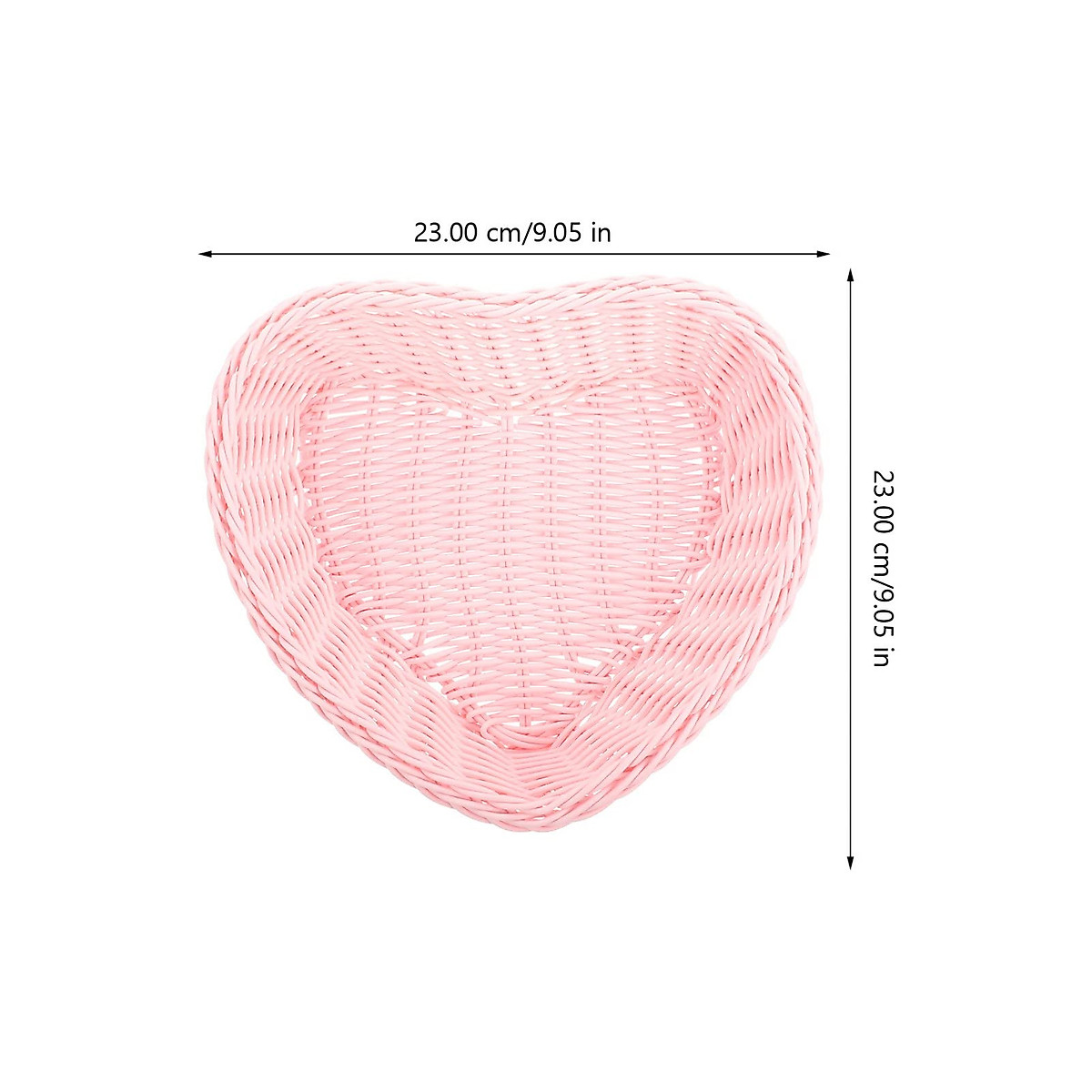 Cabilock Basket Weaving Kit Heart Shaped Basket Plastic Woven Storage Baskets Open Storage Bins Candy Bowl Bread Holder Table Centerpiece for Snack Fruit Candy Pink Basket Weaving