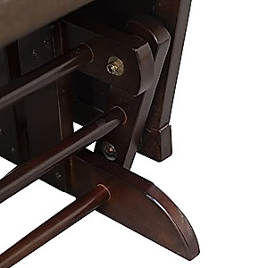 HOMCOM Nursery Glider Rocking Chair with Ottoman, Thick Padded Cushion Seating and Wood Base, Brown