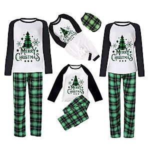 Awoscut Christmas Family Matching Pajamas Christmas Pjs Holiday Nightwear Sleepwear Sets Long Sleeve Pjs(S#697, Dog, L)