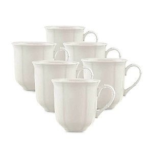 Manoir Mug Set of 6 by Villeroy & Boch - Premium Porcelain - Made in Germany - Dishwasher and Microwave Safe - 10 Ounce Capacity