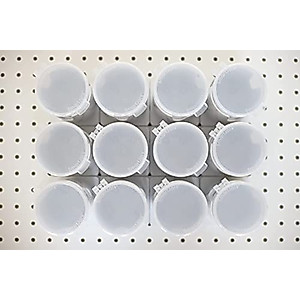 SmartJars® Pegboard Organizer Accessories Storage Jars, Pegboard Jars for Garage Organization, Craft Room, or Pantry, Pegboard Bins with Lids, Pegboard Wall Organizer, Organizer Pack of 12 (White)