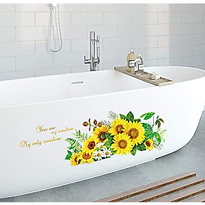 Sunflower Sunshine Wall Decal You are My Sunshine My Only Sunshine Wall Sticker Murals of Kids Baby Bedroom Nursery Rooms Wall Decals for Kitchen Decoration