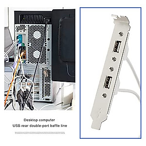 The Lord of the Tools 2Pcs 2 Port USB A Female Slot Plate Adapter 2 Port USB 2.0 Rear Panel Expansion Bracket to 9 Pin USB Cable Host Adapter 30cm PVC