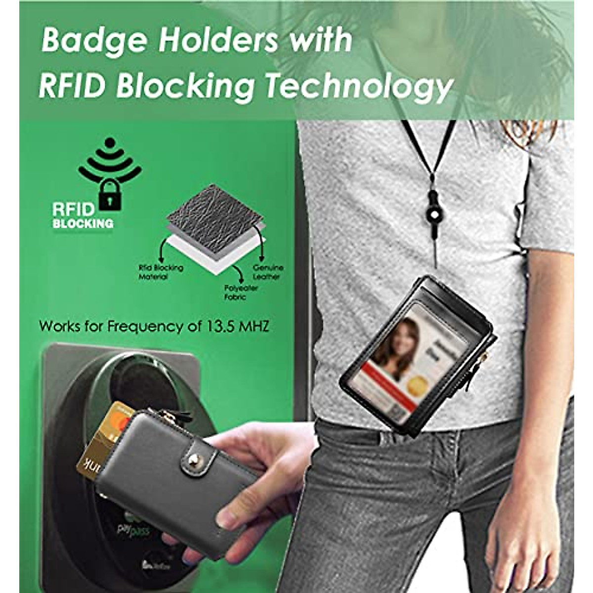 M-Plateau Phone Wallet,Card Holder for Phone Case with with Zipper Coin Purse and Cell Phone Lanyard Work with iPhone 14 and Most of Smart Cell Phones (Black)