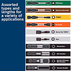 BOSCH ITDT25215 15-Pack 2 In. Driven Torx #25 Impact Tough Screwdriving Power Bits