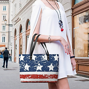 Womens Handbag American Flag Leather Tote Bag Top Handle Satchel Bags For Lady