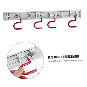 Unomor Broomstick Wall Mount Clothing Rack Mutitool Garage Tool Organizer Mop Hanging Hooks Broom Mop Holder Broom Hanger Broom Organizer Wall Hanging Broom Gripper Mops Aluminum Alloy