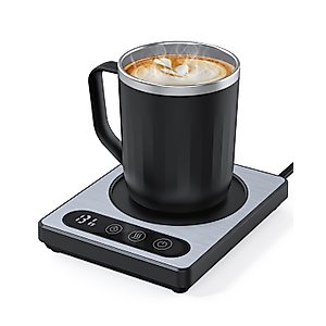 Maestri House Coffee Mug Warmer with Cup for Desk, Electric Mug Warmer with 9 Temperature Settings & 1-12 Hour Timer, Portable Beverage Warmer for Home and Office - Ideal Gift for Coffee Lovers