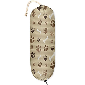 Animal Paw Print Plastic Bag Holder, Dog Footprint Grocery Bag Storage Holder Hanging Garbage Shopping Bag Trash Bags Organizer for Kitchen Home
