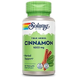 SOLARAY Cinnamon Bark 1000 mg | Healthy Digestive Function | Antioxidant | 60 VegCaps