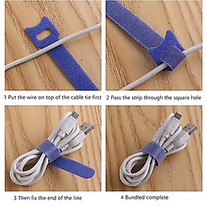 120PCS Reusable Fastening Cable Ties - BSELEYY 6 in Cable Management Ties Cable Straps With Hook and Loop Multipurpose Adjustable Cord Ties Cord Organizer for Home Office (Black)