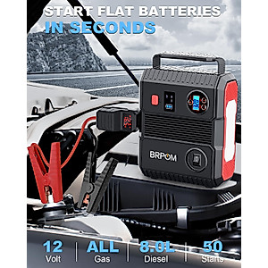 Car Jump Starter with Air Compressor, 150PSI 7000A Peak 24000mah (Up to All Gas or 8.0L Diesel Engine, 50 Times) Portable Jump Starter 12V Auto Battery Jump Pack QC 3.0 with 160W DC Out