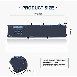 97WH 6GTPY Battery Compatible with Dell XPS 15 7590 9560 9570 9550 15-9560-D1745 15-9560-D1845T 15-9570-D1941T Vostro 7500 Precision 5520 5530 5540 M5510 Workstation Series P56F002 P56F001 P56F 11.4V
