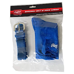 Rawlings Belt & Socks Combo | Baseball / Fastpitch Softball | Royal Blue | Large