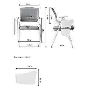 Favourite Training Chair with Table Board Conference Room Folding Chair Office Chair Training Table and Chair Integrated White Conference Chair with Writing Board (Color : Black)