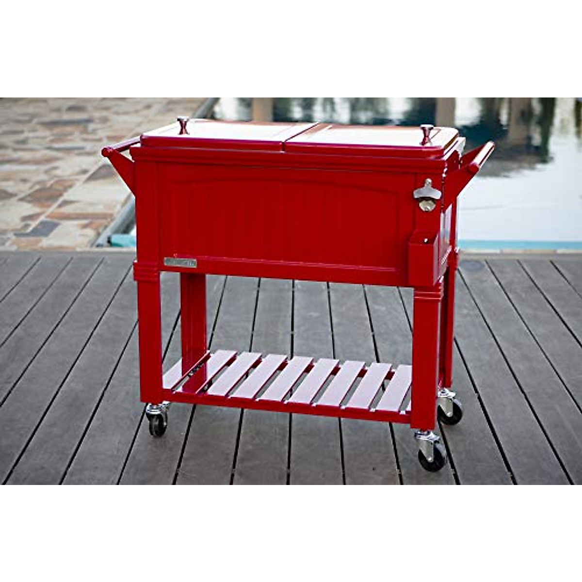 Permasteel 80 Quart Portable Cooler in Red