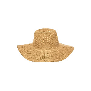 Coolibar UPF 50+ Women's Perla Packable Wide Brim Hat - Sun Protective (One Size- Tan)