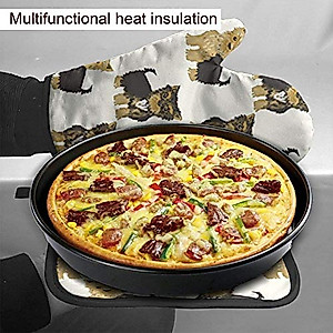 Honge Cute Yorkie Dog Pet Kitchen Waterproof Heat Resistant Oven Mitts and Potholders for BBQ Cooking Grilling