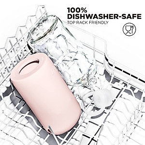 bkr Big Tutu Straw Set - Set of 3 - Soft Silicone Angled Straws - for 1L/32oz Big Glass Water Bottle - Ballet Pale Peachy Pink - BPA Free, Dishwasher Safe