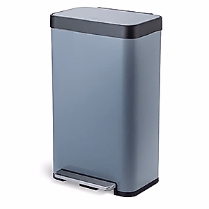 Home Zone Living 18.5 Gallon Large Capacity Kitchen Trash Can, Tall Stainless Steel Liner-Free Body, 70 Liter Capacity, Matte Black, Virtuoso Series