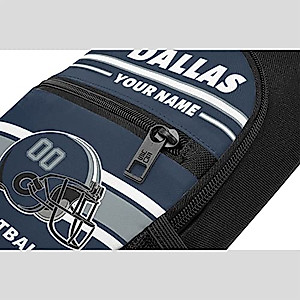 Custom Sling Bag, Personalized Dallas Crossbody Bags for Men Women, Customize Name and Number Sling Shoulder Backpack, Chest Bag Hiking Travel Daypack for Outdoor