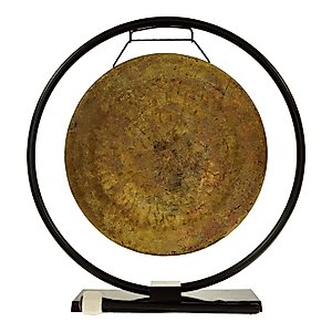 14" Gongs on the Au Courant Gong Stand - 14" Atlantis Gong. Includes Gong of your Choice, Stand, & Mallet/Traditional Chinese Gong/Great for Meditation & Sound Healing/Bronze Gong