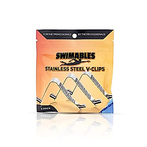 Swimables Stainless Steel Universal V-Clip for All Swimming Pool and Spa Skimmer/Nets, Brushes or Poles - Works for Above Ground or Inground Pools - 3 Pack