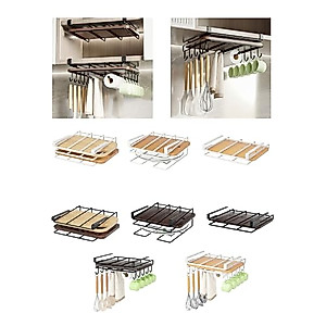 SUXINRY Space Saving Kitchen Storage Rack Convenient Hangings Rack Efficient Storage for Cutting Board and Mugs