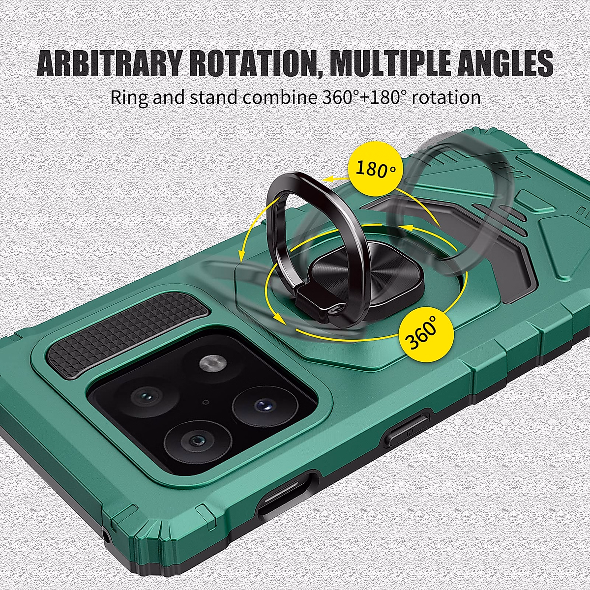 Ailiber Compatible with OnePlus 10 Pro Case, 1+ 10 Pro Case with Screen Protector, Ring Kickstand for Magnetic Car Mount, Heavy Duty Shockproof Protective Rugged Phone Cover for One Plus 10 Pro-Green