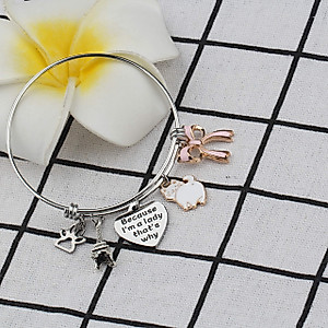 BAUNA The Aristocats Inspired Bracelet Because I’m A Lady That’s Why Marie Cat Charm For Friend (The Aristocats Inspired Bracelet)