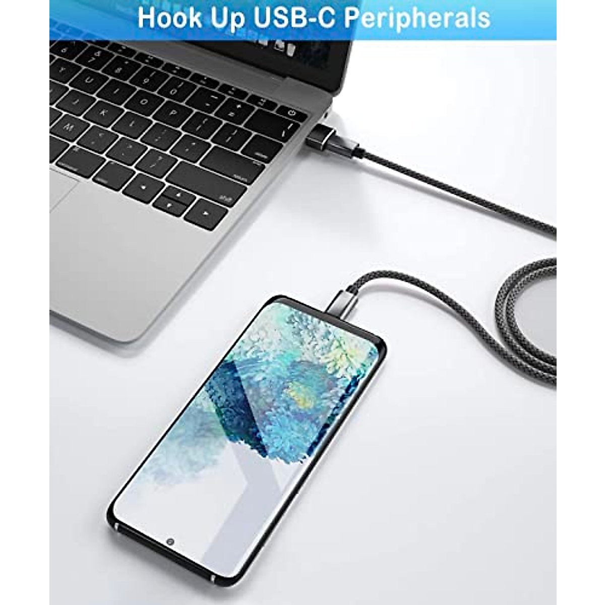 USB to USB C Adapter – 2-Pack USB to C Adapter – Female to Male Power Adapter – USB C Adapter for Charging and Data Transfer – Compact USB Converter Compatible with iPhone, Samsung, AirPods